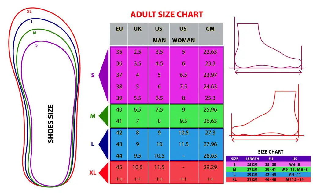 Adidas Shoes Size Charts For Men Women And Children The Perfect Fit